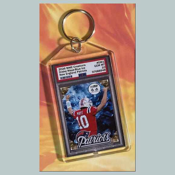 Toys | 805 Drake Maye 2026 Mockup Blue Ice Custom Hand Made Keychain ...